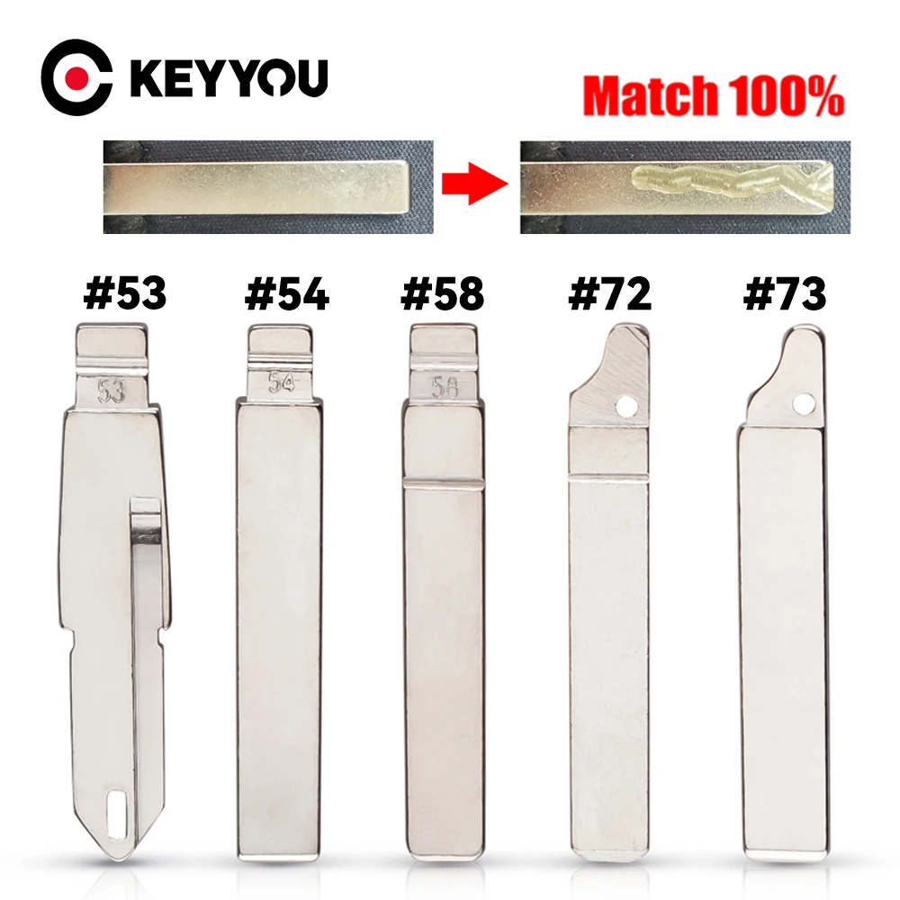 KEYYOU With Cutting Service NE73 VA2 HU83 KD Remote Key Blade #53 54 58 ...