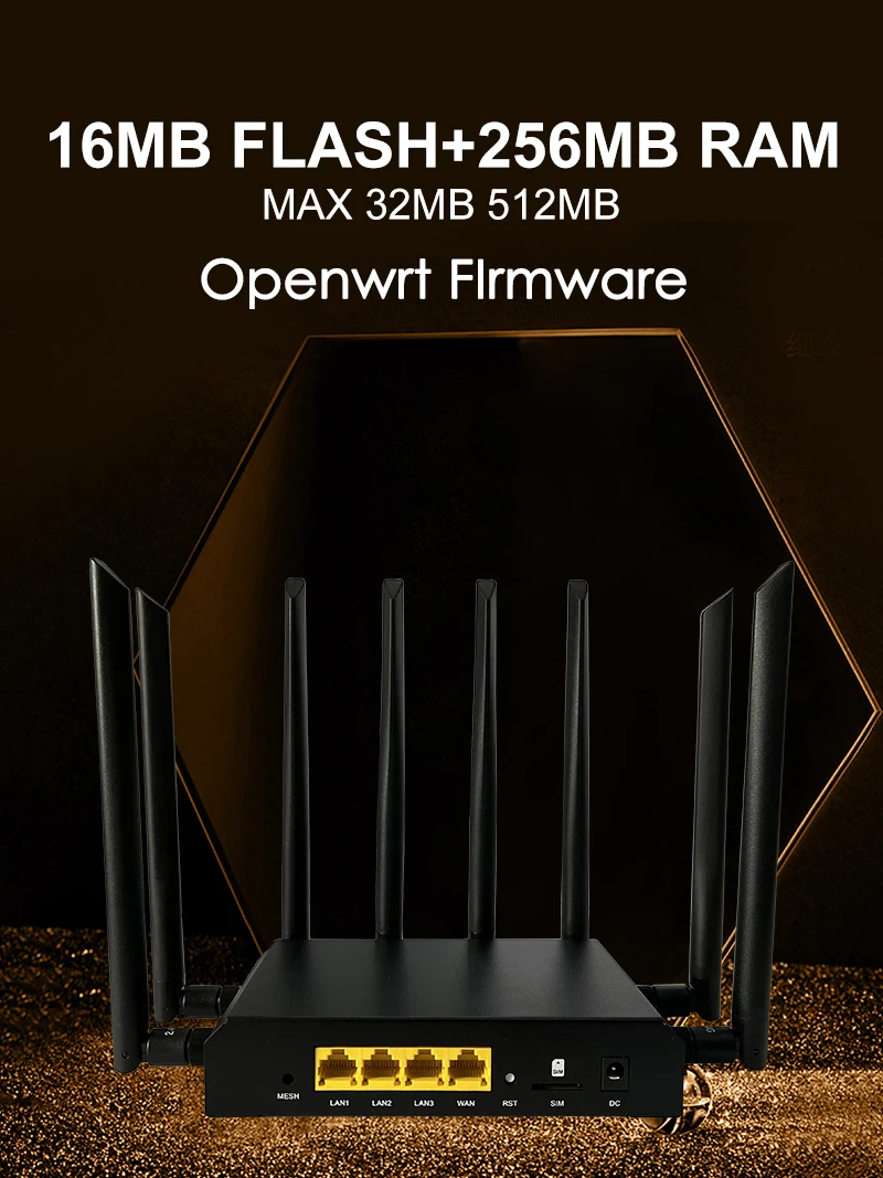 Pas de modem no 5G - 4G 5G Openwrt Routeur Wifi6 Mesh 1800Mbps avec Carte SIM Gigabit LAN 2.4GHz ...
