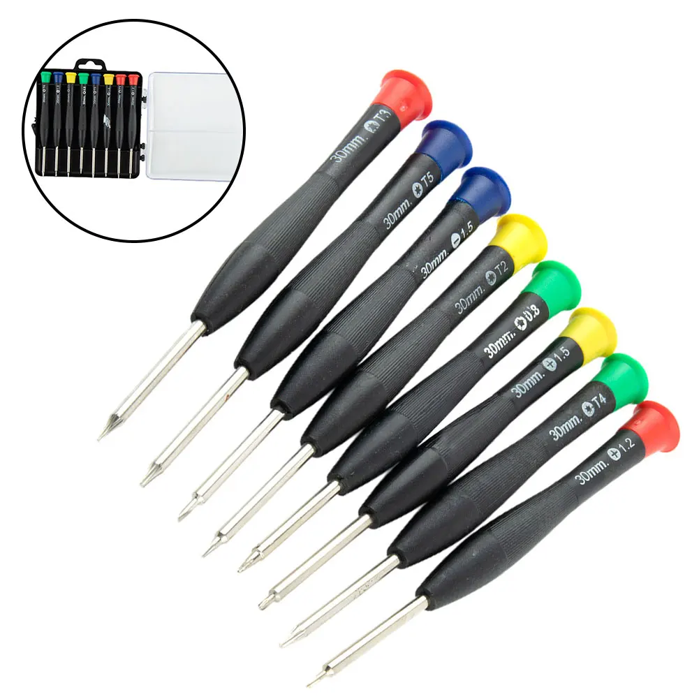 8pcs Precision Screwdriver Set Magnetic Bits Torx Cross Slotted Star ...