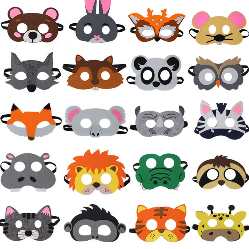Felt-Animal-Mask-Halloweenfor-Kids-Non-woven-Eye-Mask-Jungle-Theme ...