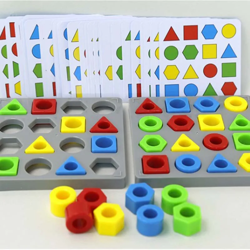 Diy Shape Matching 3d Jigsaw Puzzle Educational Learning Memory Chess ...