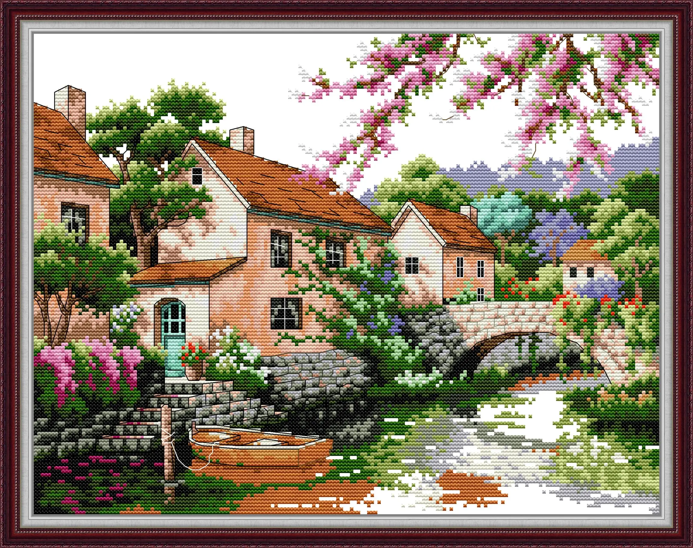 Joy Sunday Pre-printed Cross Stitch Kit Easy Pattern Aida Stamped ...