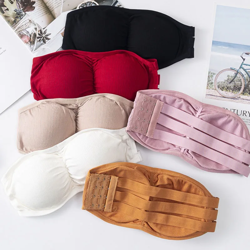 Sexy-Women-s-Strapless-Bra-with-Removable-Pads-Underwear-Tube-Top-Girls ...