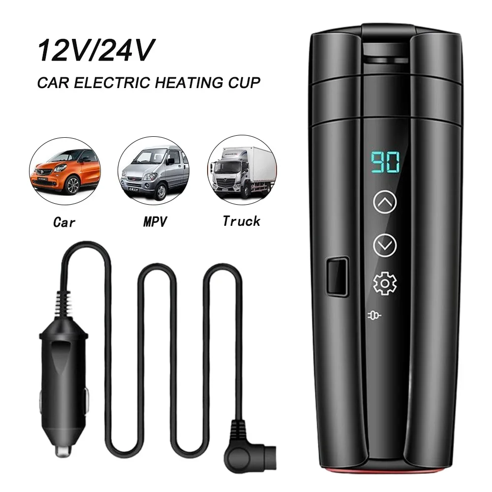 12V-24V-Car-Heating-Cup-400ML-Smart-Temperature-Display-Thermos-Cup ...
