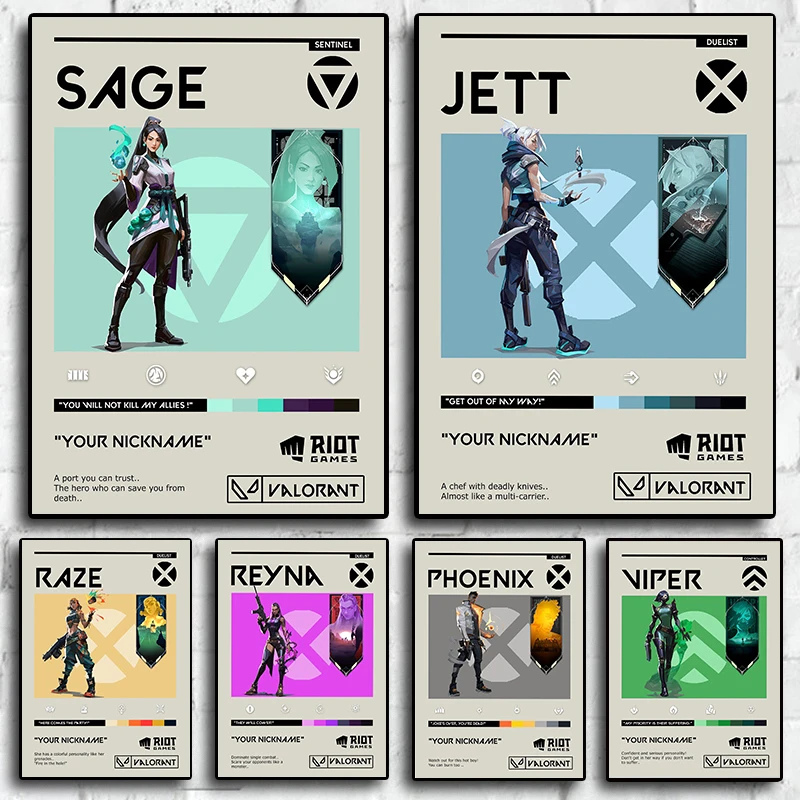 Video-Game-Valorant-Characters-Pictures-For-Gaming-Room-Living-Canvas ...