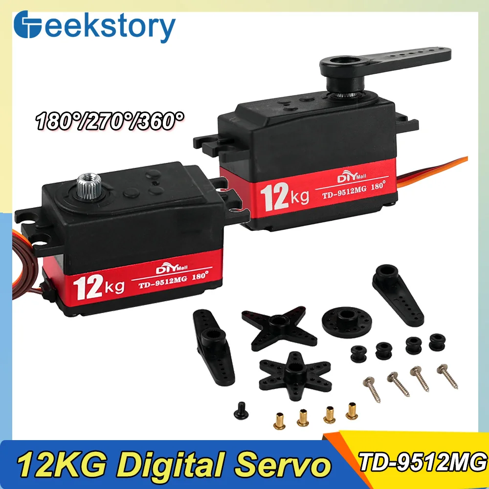 TD-9512MG Rc Digital 12KG Servo Motor Metal Gear Large Torque Short ...