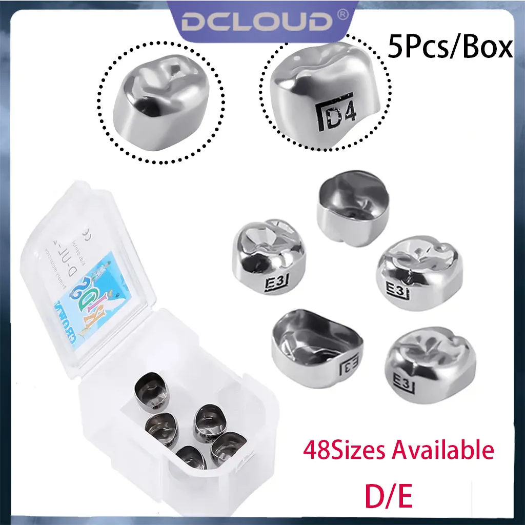 5Pcs-Box-Dental-Crown-Kids-Preformed-Molar-Stainless-Steel-Temporary ...