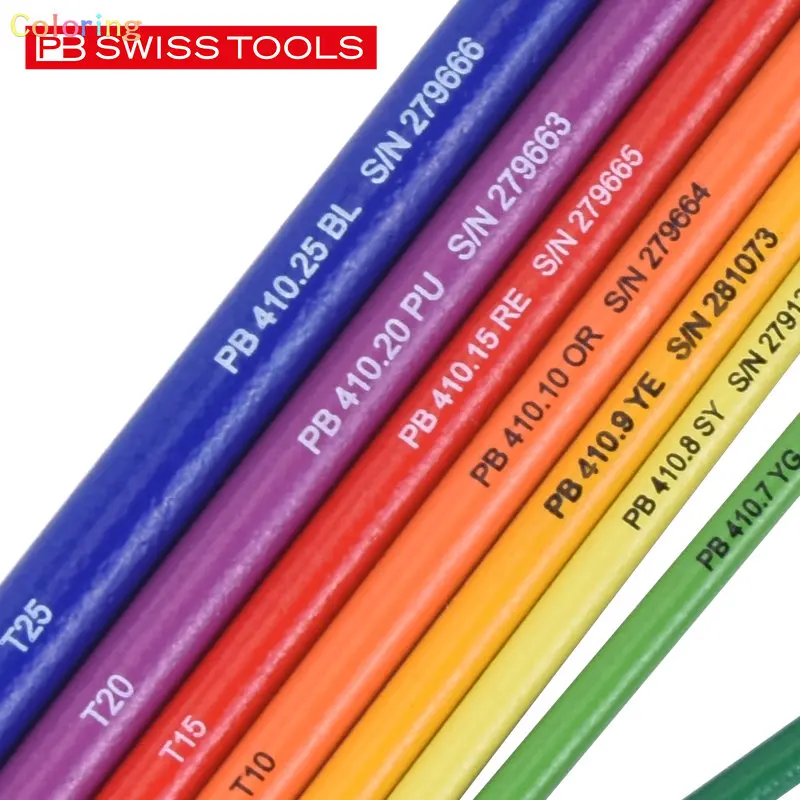PB Swiss Tools PB 6-25 RB Torx Key Set Rainbow T6-T25,, 59% OFF