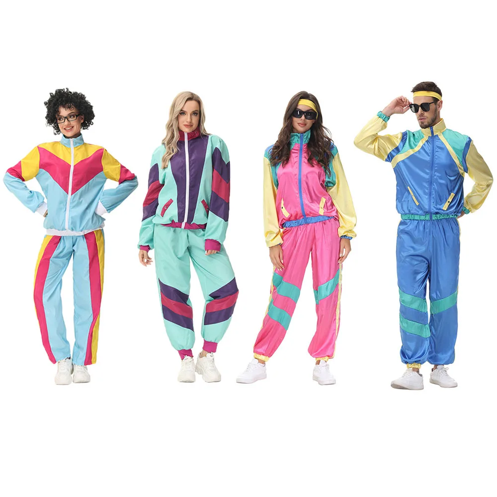 80s-90s-Retro-Disco-Costumes-Man-Woman-Halloween-Roleplay-Hippie ...
