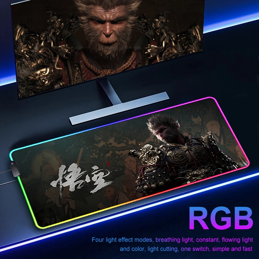 Black-Myth-WuKong-RGB-Big-Mice-Mat-Large-LED-Keyboard-Mouse-Pad-Non ...