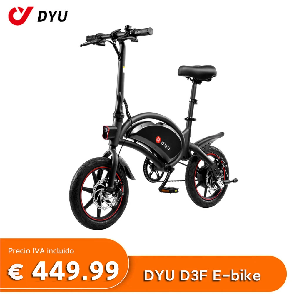 DYU Mini vélo électrique pliant 250W, Stock EU, batterie au Lithium 36V 10AH, 14 pouces ...