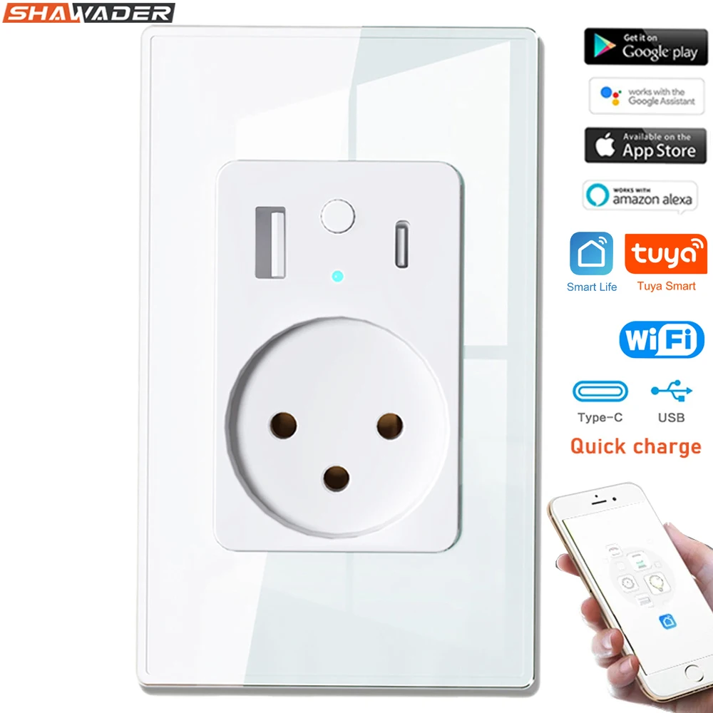 Tuya-Wifi-Smart-Life-Israel-Power-Wall-Socket-USB-4-8A-Type-C-PD-30W ...