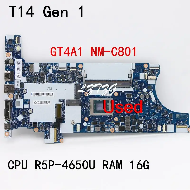 Used For Lenovo ThinkPad T14 Gen 1 Laptop Motherboard NM-C801 CPU R5 ...