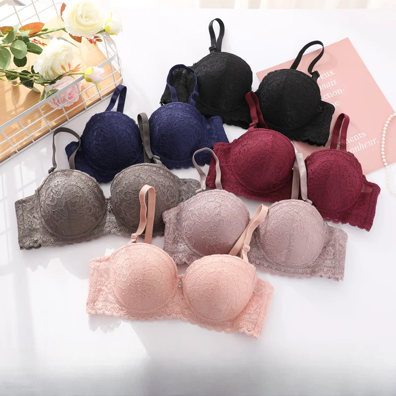 Sexy Lace Bras for Women Natural Latex Underwire Thickness Optional ...