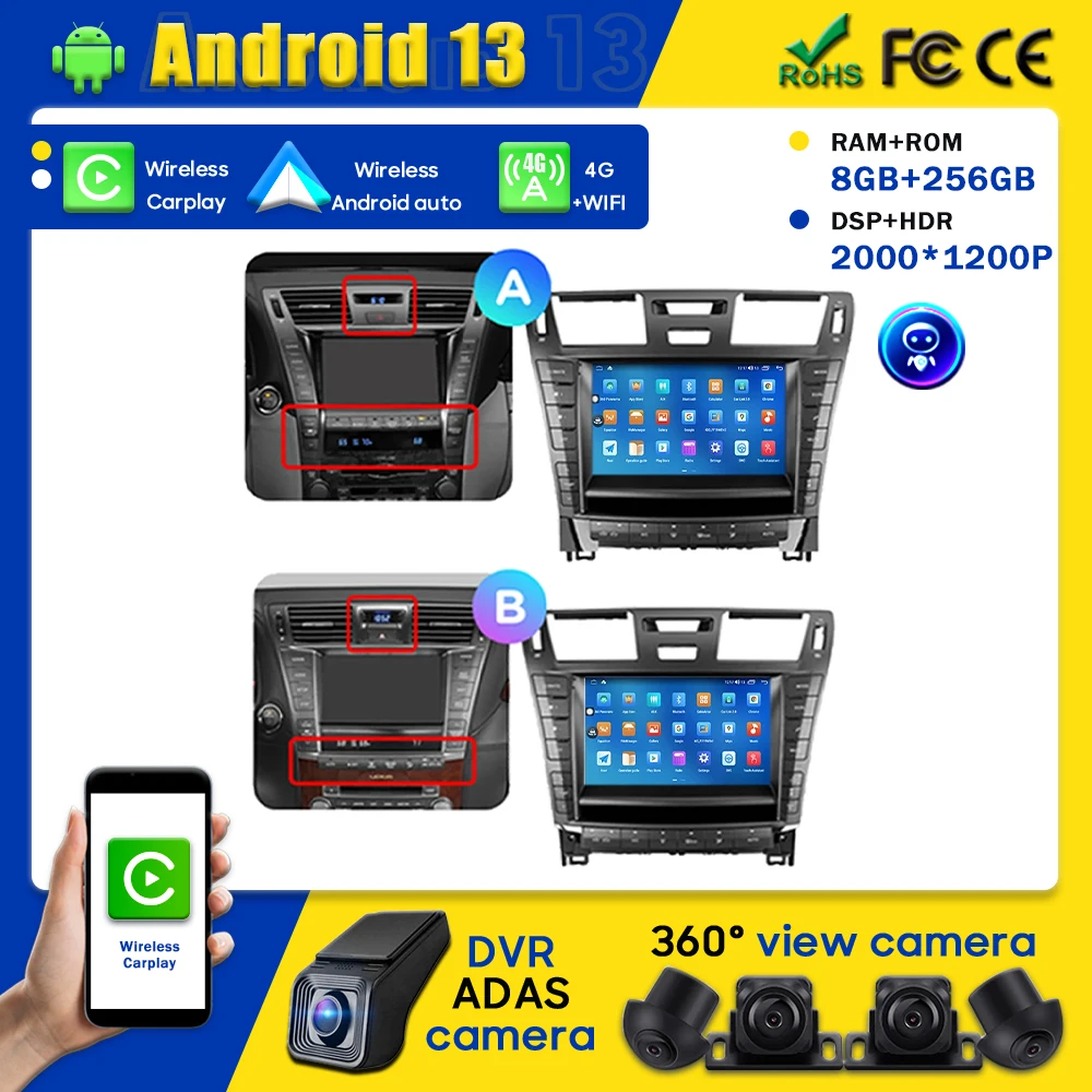 For-Lexus-LS460-LS600H-XF40-4-lV-2006-2012-Android-13-Car-Head-Unit ...