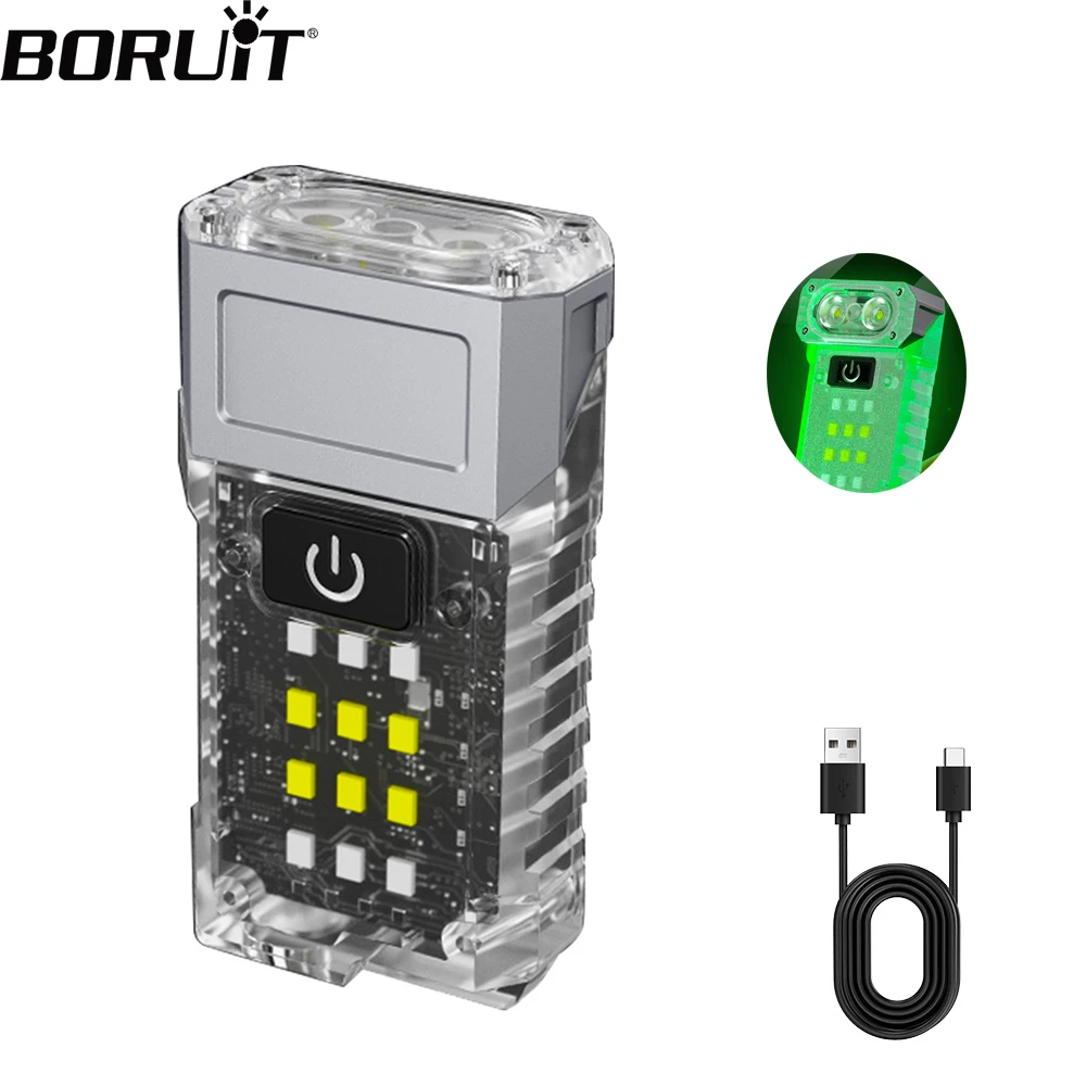 BORUiT-EDC-UV-LED-Fluorescence-Flashlight-Type-C-Rechargeable-Rotatable ...