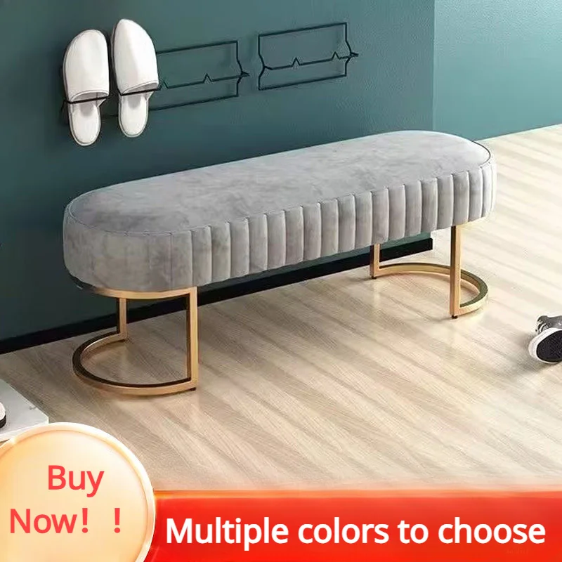 Nordic Fabric Ottomans Long Sofa Bench Luxury Home Creative Doorway ...