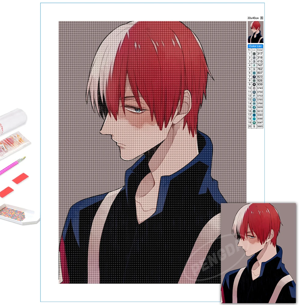 Japanese Anime Pictures My Hero Academia 5D Round Drill Embroidery ...