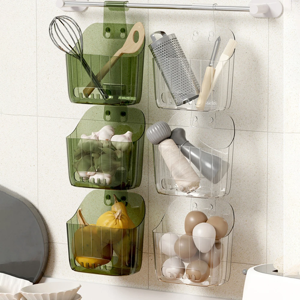 Hanging Storage Basket Bathroom Multi layer Stacked Box Kitchen Plastic ...