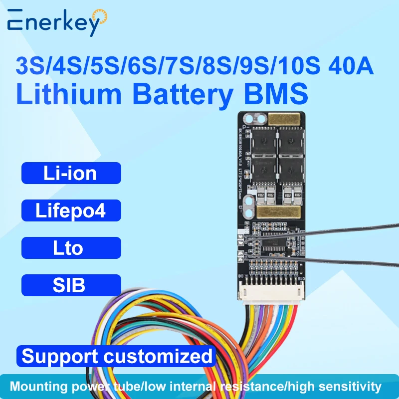 Enerkey BMS 3S 4S 5S 6S 7S 8S 9S 10S 40A Li-Ion LiFePo4 LTO SIB 18650 ...