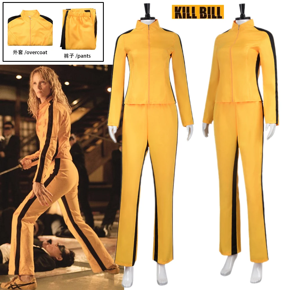 Kill Bill The Bride Cosplay Costume Yellow Top and Pants Movie Vol.1 ...