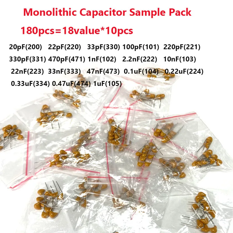 180pcs-Monolithic-Capacitor-Pack-Sample-Pack-20PF-22p-33p-100p-330p ...