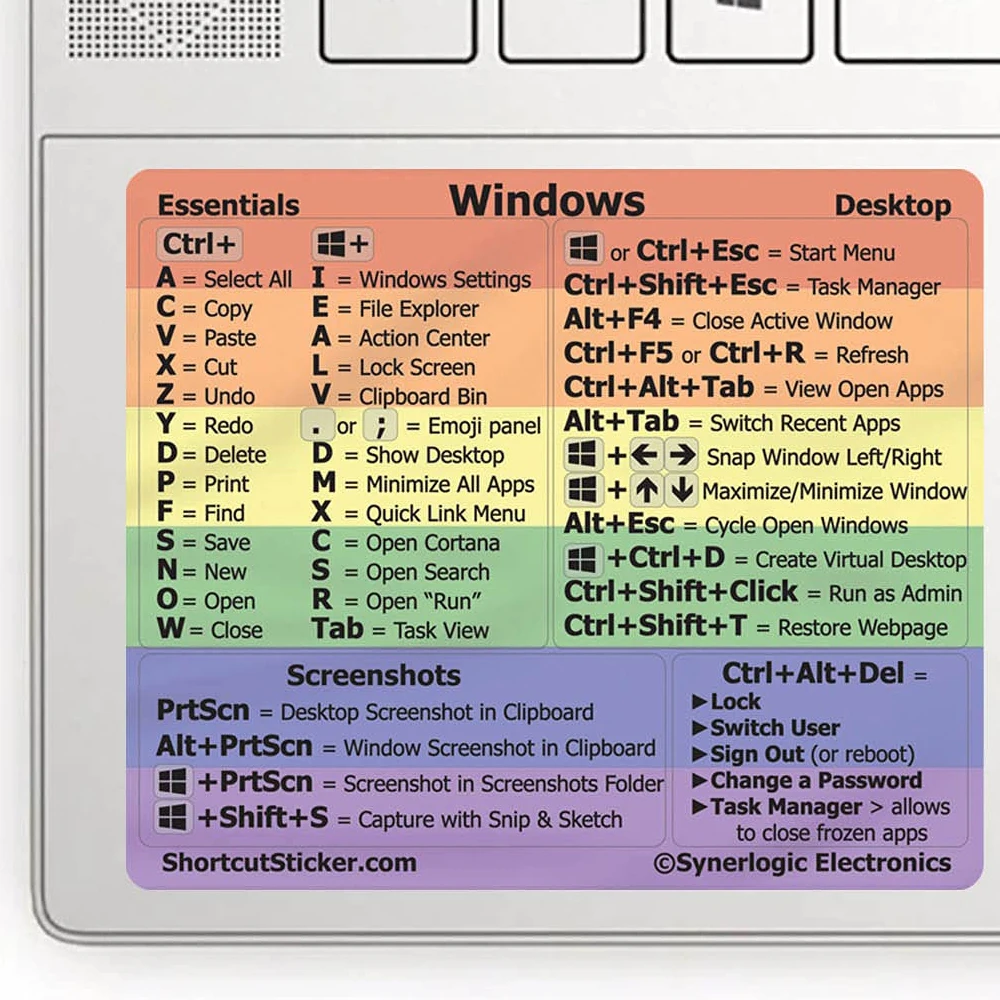 MAC-OS-Windows-PC-Reference-Keyboard-Shortcut-Vinyl-Sticker-Laminated ...