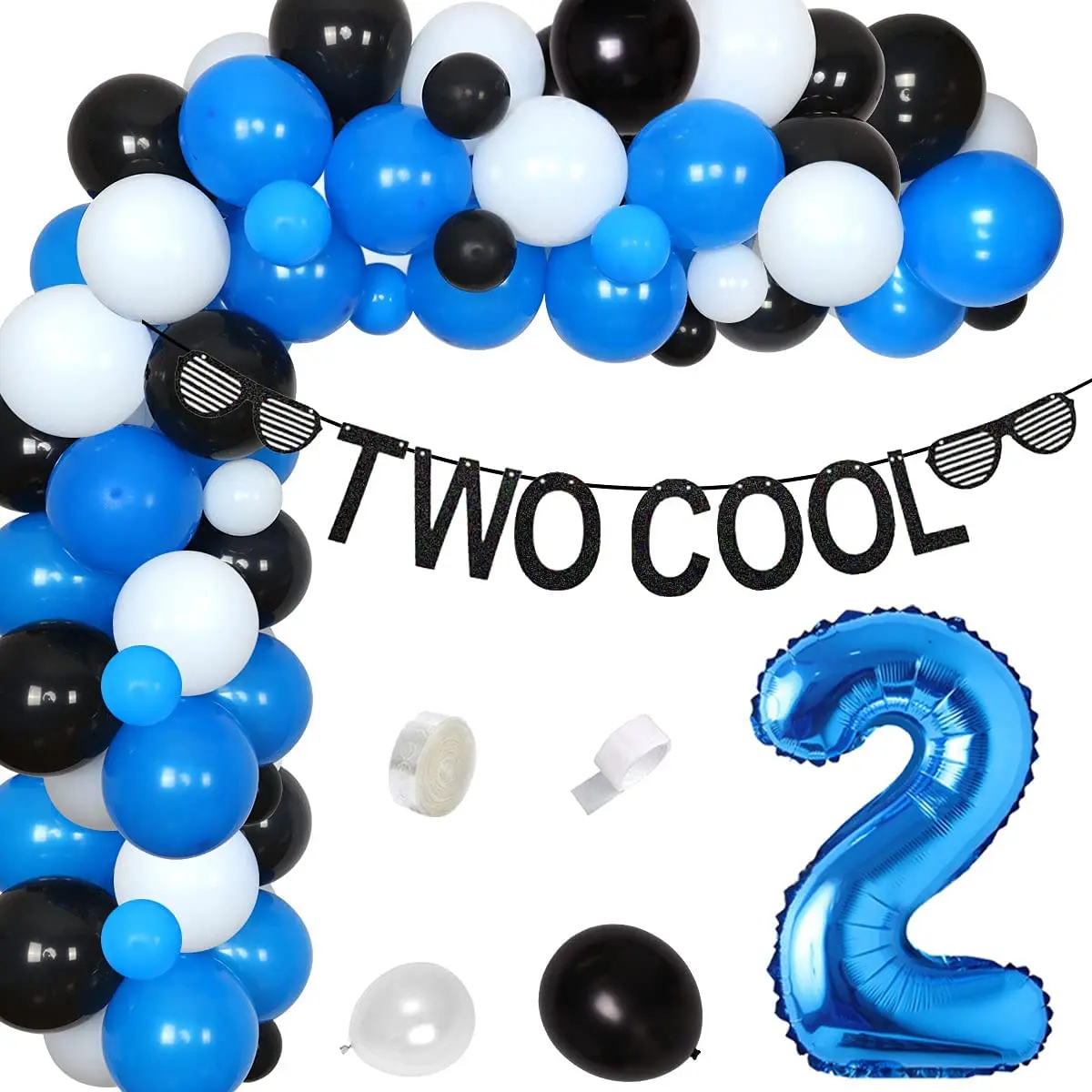 Blue-Two-Cool-Balloon-Banner-Set-for-Boys-2nd-2-Year-Old-Birthday-Party ...