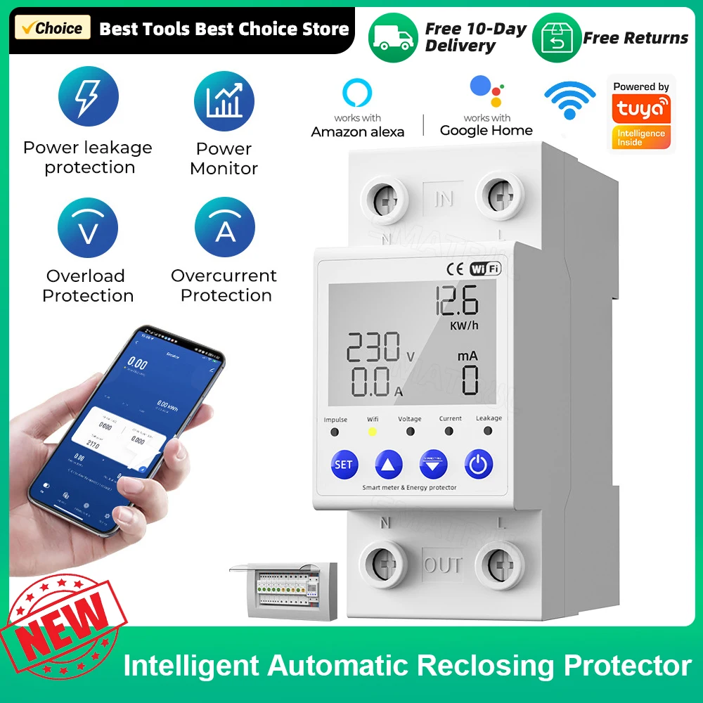 Tuya-WiFi-Electricity-Meter-Automatic-Reclosing-Protector-Current ...