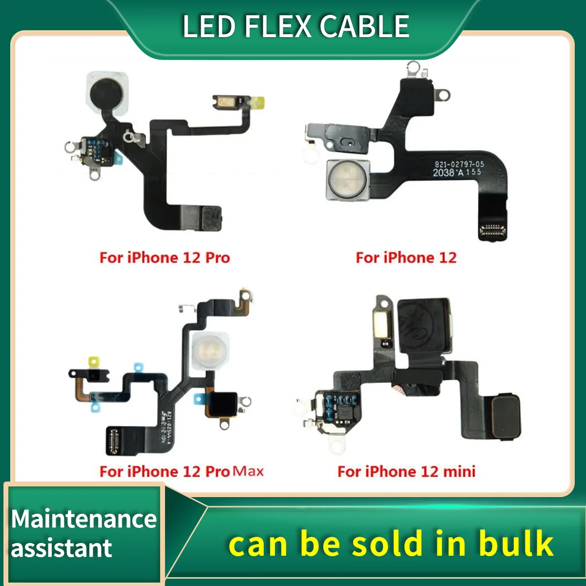 Proximity Distance Ambient Flash Light Sensor LED Flex Cable Repair Parts For iPhone 12 mini 12 ...