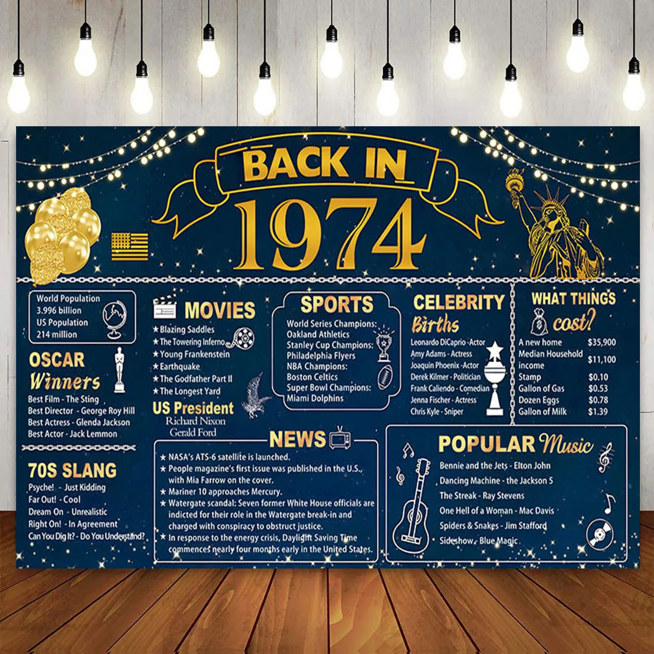 Back-in-1974-Backdrop-50th-Birthday-Party-Decor-Banner-Poster-Blue-Pink ...