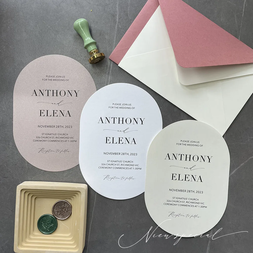 Oval-Invitations-Custom-Invitations-with-Envelope-and-Seals-Wedding ...