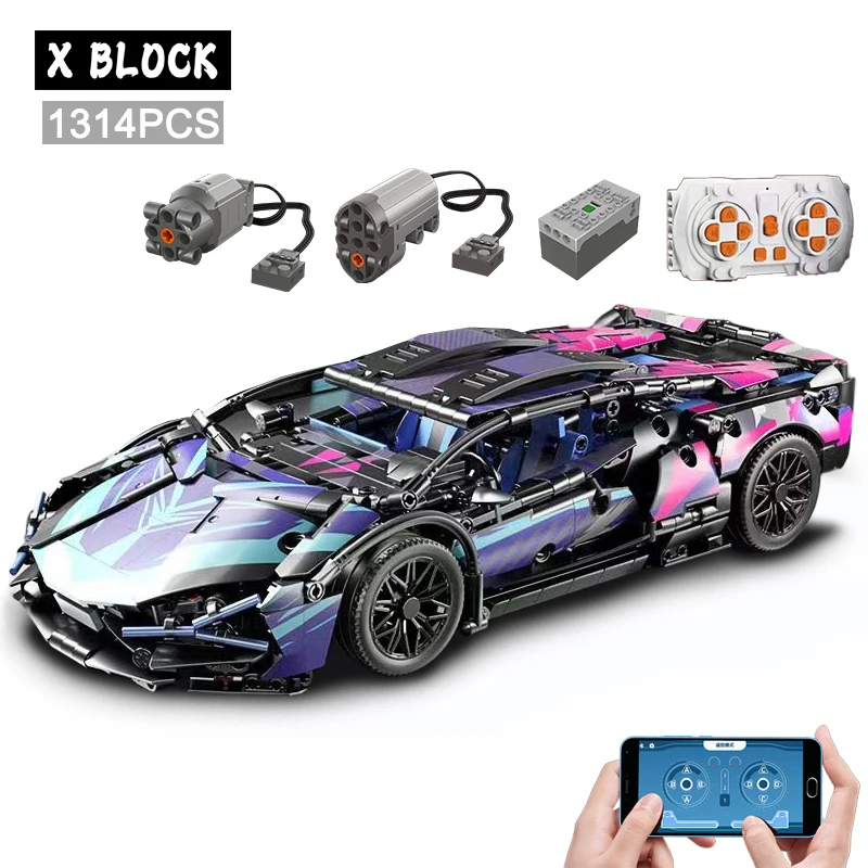 Technical APP Remote Control Moter Power Sport Car Building Blocks ...