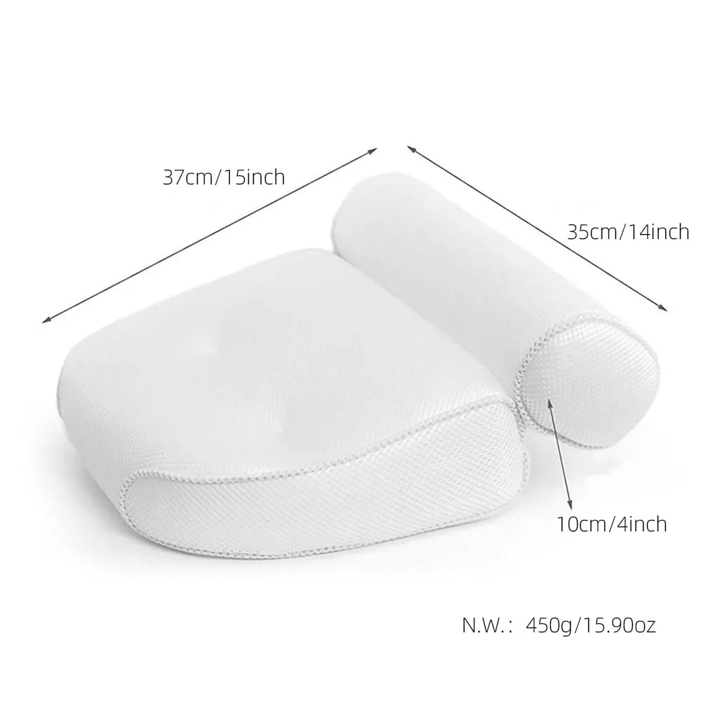 Yinzam Spa Bathtub Cushion Bath Pillow,6 Suction Cup Machine Washable ...