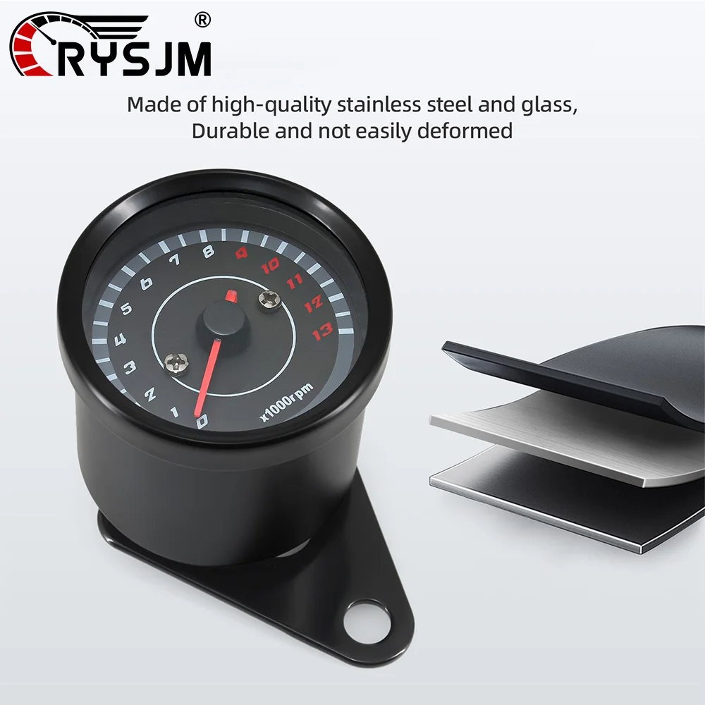 Mini 12V Motorcycle Tachometer 0-13000 RPM Moto Parts Odometer ...