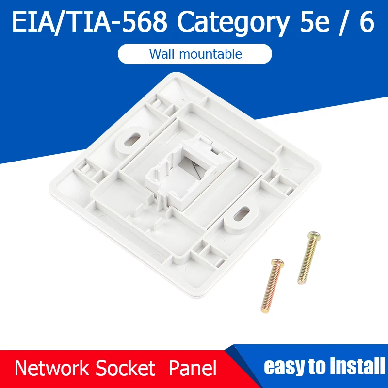 86-Type-Single-Port-RJ45-Wall-Flat-Face-Plate-Ethernet-Network-Socket ...