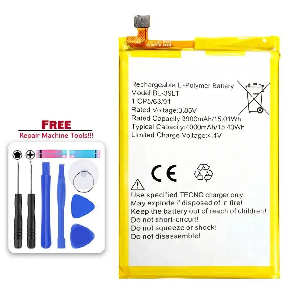 Mobile Phone Battery For Tecno BL-39LT 12 Spark 4 6 8 16 Camon 18P 17 ...