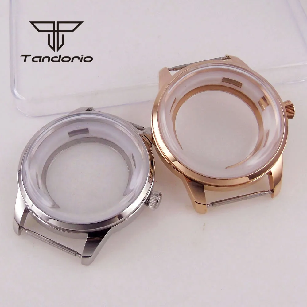 40mm-Silver-Rose-Gold-Watch-Case-Sapphire-Glass-Transparent-Back-35mm ...