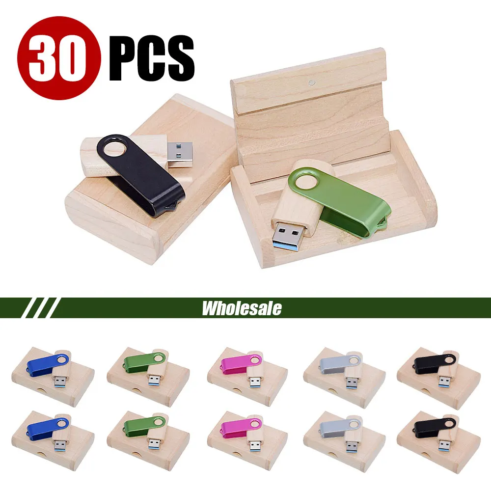 30-PCS-LOT-USB-Flash-Drive-Wooden-Box-Pen-drive-Wood-USB3-0-Free-custom ...