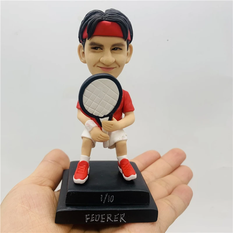 Bobblehead Polymer Clay Made Cartoon Tennis Doll 10cm Height Federer ...