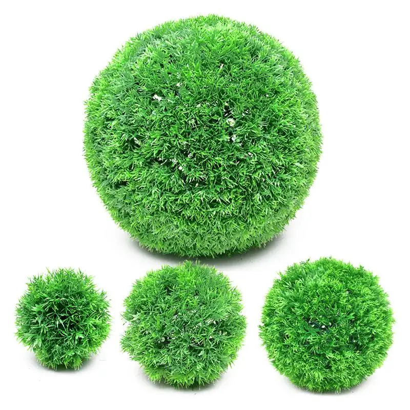 Artificial-Plants-Green-Grass-Ball-13-18-23-28cm-Decorative-Balls-Pine ...
