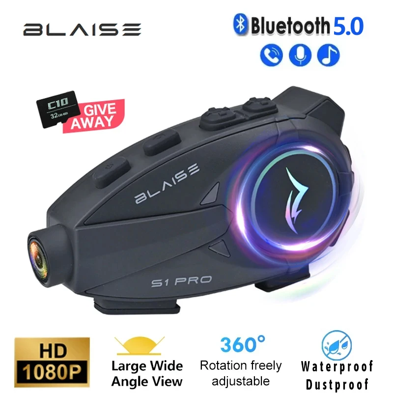 BLAISE-intercomunicador-S1-PRO-para-casco-de-motocicleta-auriculares ...