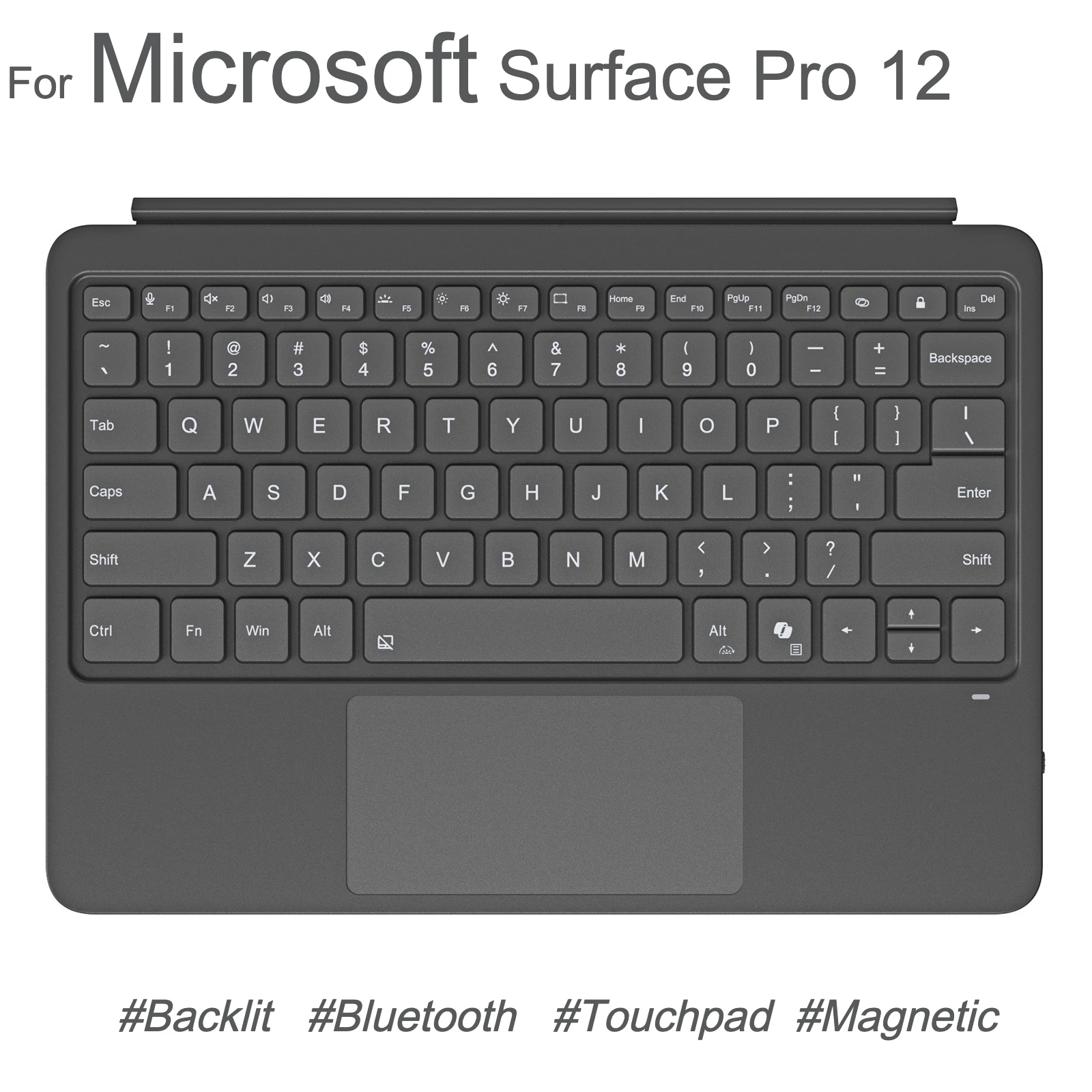 Backlit Keyboard for Microsoft Surface Pro12 with Arabic Russian ...