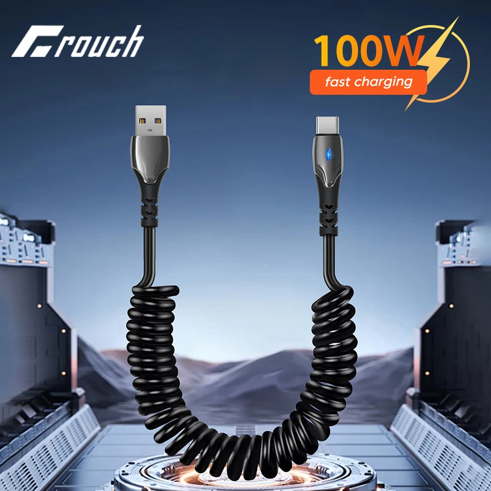 100W-Car-Spring-Data-Cable-5A-Telescopic-USB-Type-C-Cable-for-Samsung ...