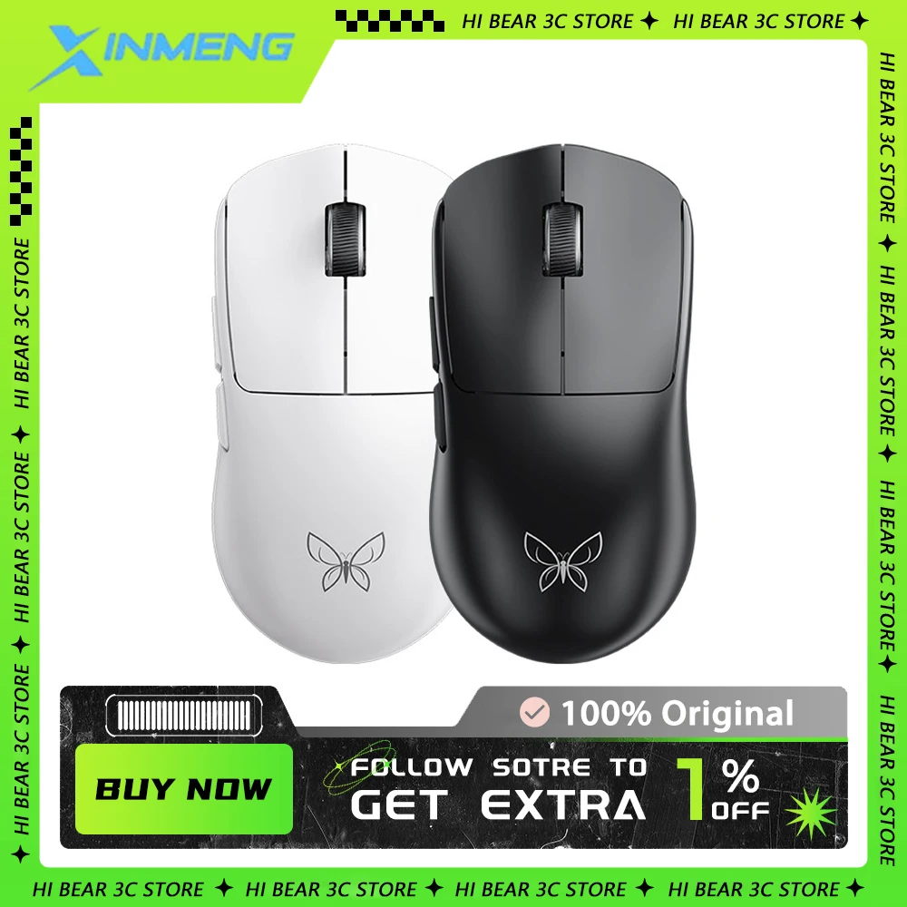 XINMENG-Butterfly-Wireless-Mouse-PAW3395-Sensor-Three-Mode-Gaming-Mouse ...