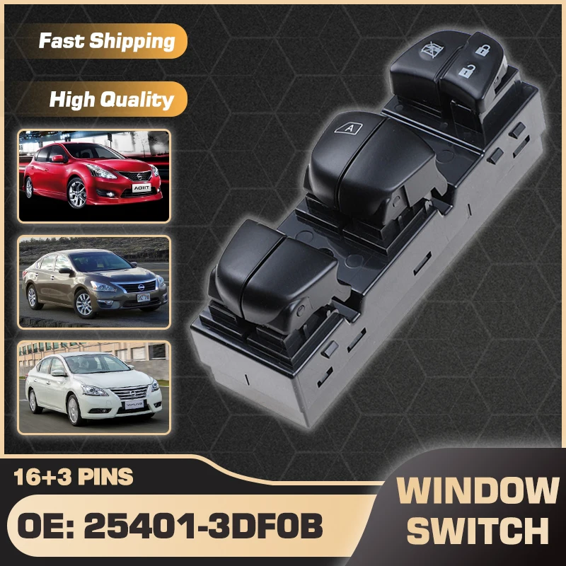 25401-3DF0B-Car-Power-Window-Switch-Master-Panel-For-Nissan-Tiida-2011 ...