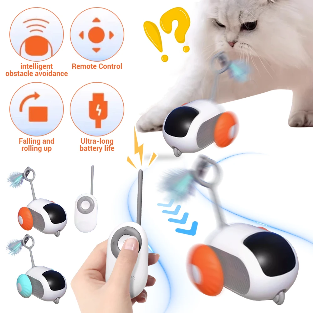 2-Modes-Smart-Cat-Toy-Automatic-Moving-Remote-Controlled-Toy-Car-for ...