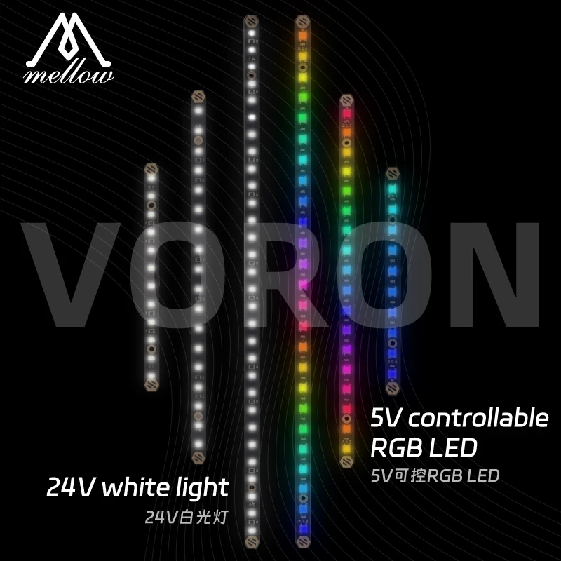 2Pcs-Mellow-Daylight-PCB-Kit-5V-RGB-White-LED-Bar-For-3D-Printer-Voron ...