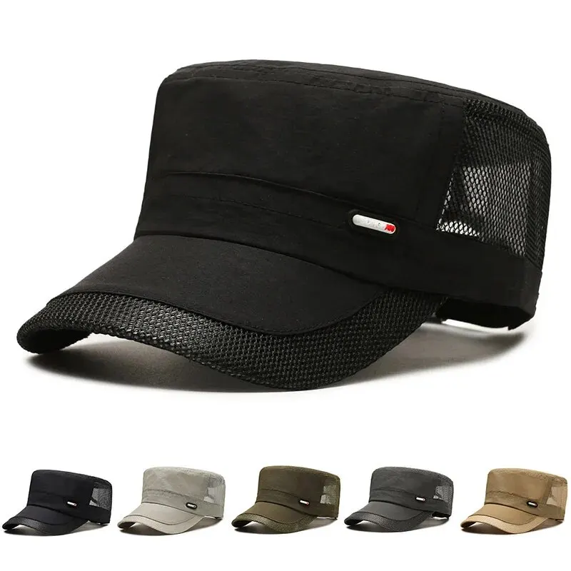 Summer New Mesh Quick Dry Flat Cap Men's Outdoor Sports Baseball Cap ...