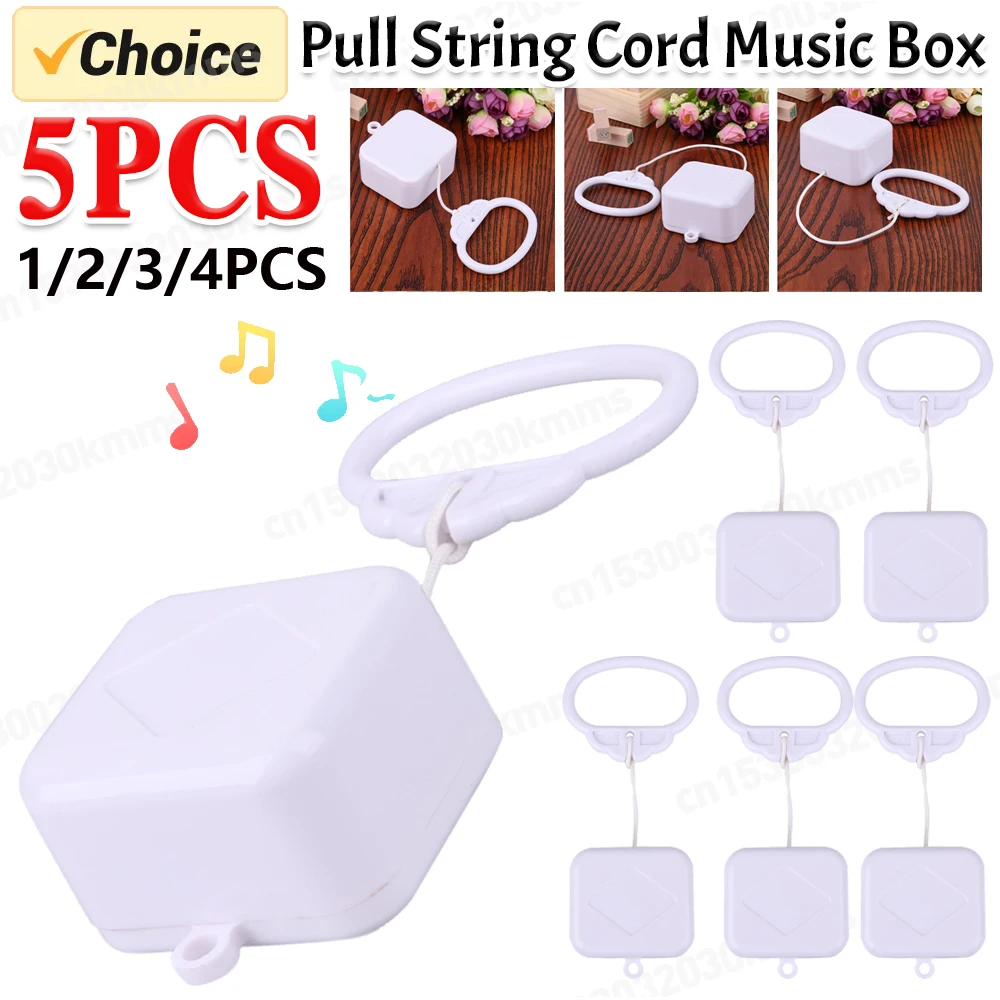 Pull-String-Cord-Music-Box-White-Baby-Infant-Kids-Bed-Bell-Rattle-Toy ...